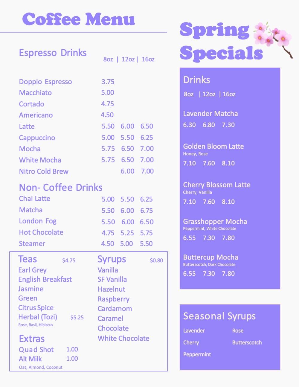Cafe Menu | TeKu Tavern